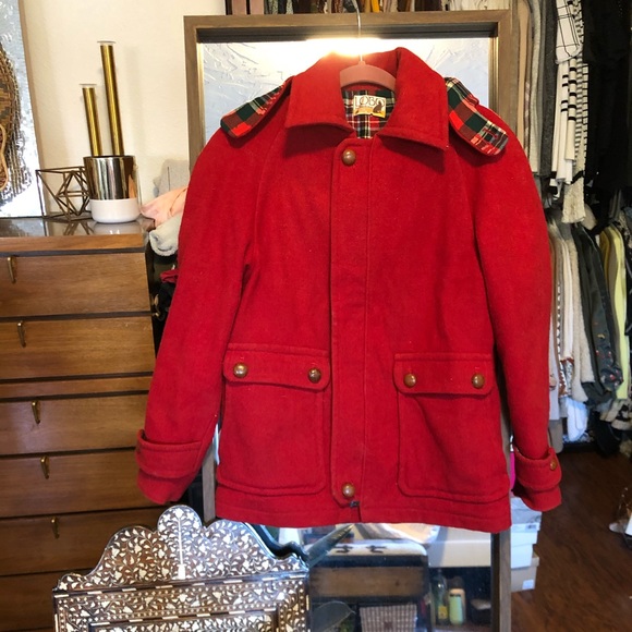 Pendleton | Jackets & Coats | Vintage 7s Lobo By Pendleton Red Wool Coat | Poshmark